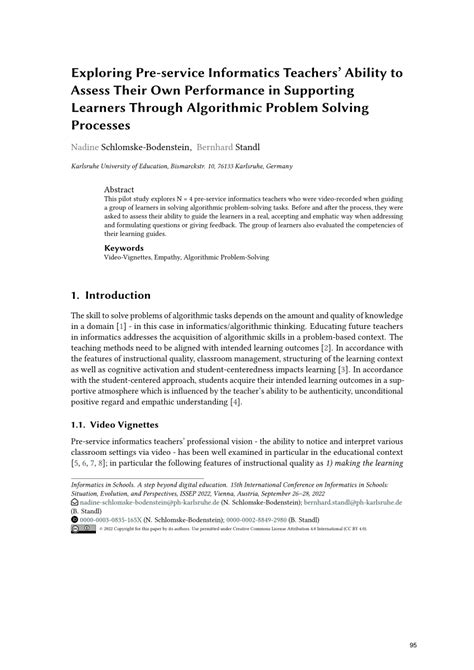 Pdf Exploring Pre Service Informatics Teachers Ability To Assess Their Own Performance In