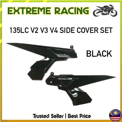 Yamaha Lc135 Lc 135 135lc V2 V3 V4 Battery Side Cover Set Caver Tepi Batteri Black Hitam 55c