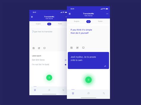 text translation app by maciej karolczak on dribbble