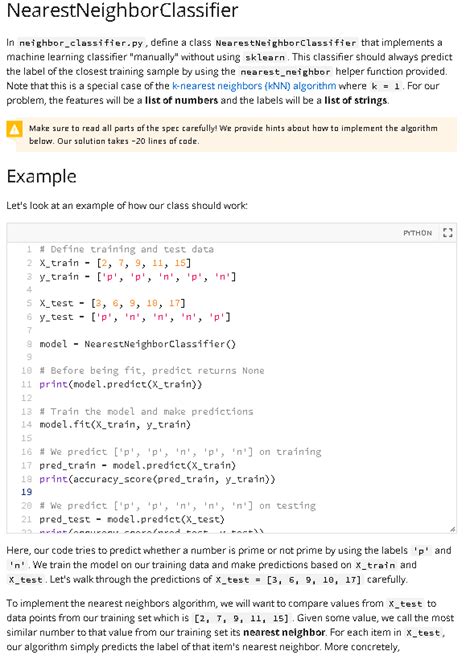 Solved NearestNeighbor Classifier In Neighbor Classifier Py Chegg Com