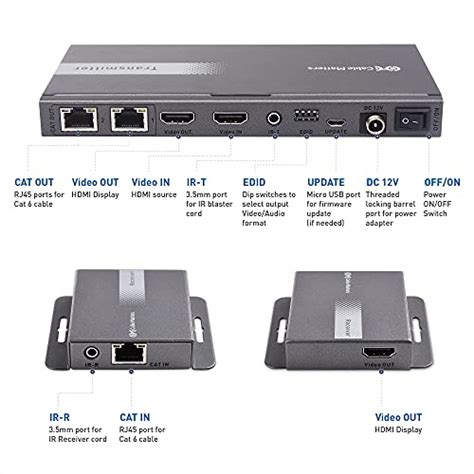 Cable Matters K X Hdmi Extender Splitter K Hdmi Over Ethernet Extender Kit For To