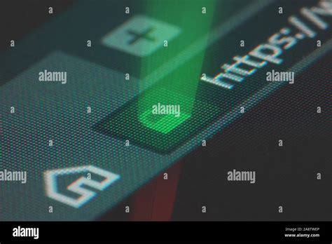 Web Browser Closeup On Lcd Screen With Shallow Focus With Light Shining Through Padlock