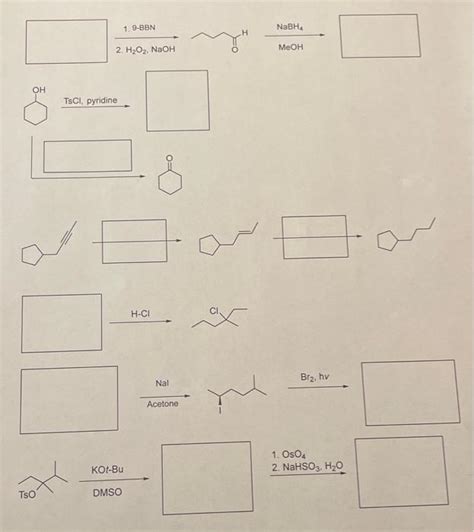 Solved Fill In The Empty Boxes With Missing Reactants