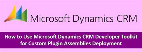 Microsoft Dynamics Crm Developer Toolkit Custom Plugin Assemblies Deployment