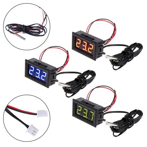 Digital 12v Temperature Monitoring Thermometer Meter W Temp Probe 50
