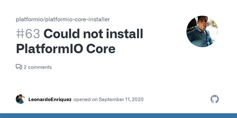 Could Not Install Platformio Core Issue Platformio Platformio