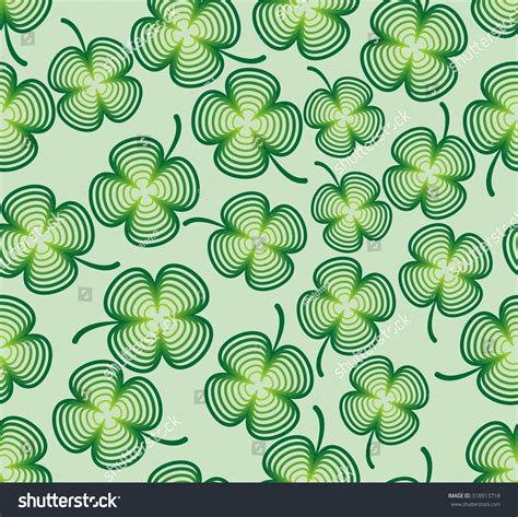 Green Cloverleaf Pattern Seamless Vector Line Stock Vector Royalty Free 318913718 Shutterstock