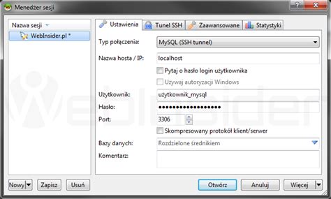 Zarządzanie bazami danych również zdalnymi za pomocą programu HeidiSQL Webinsider