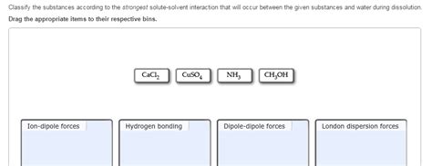 solved classify the substances according to the strongest