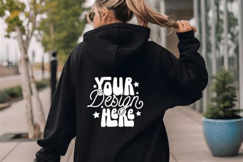 Gildan 18500 Back Mockup Black Gildan Graphic By Mockup Shop