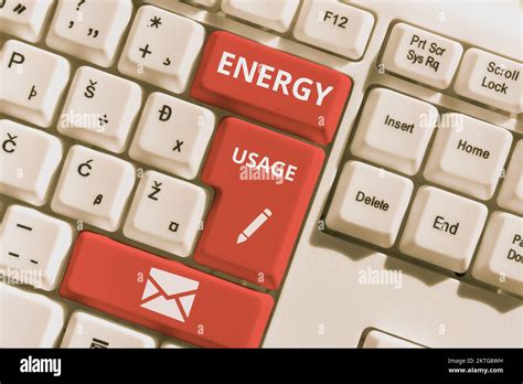 Sign Displaying Energy Usage Word Written On Amount Of Energy Consumed