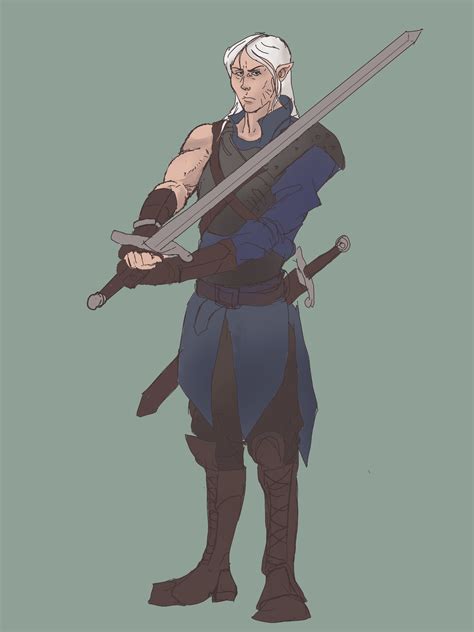 Oc Art Barros Moonshadow Half Elf Fighter Rdnd