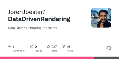 Github Jorenjoestardatadrivenrendering Data Driven Rendering Repository