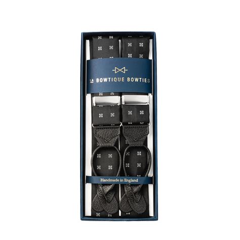 Black Silk Geometric Braces La Bowtique Bowties