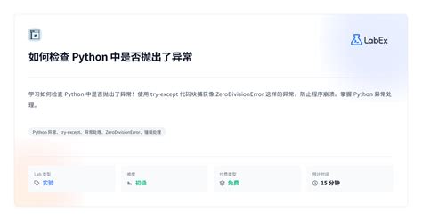如何检查 Python 中是否抛出了异常 Labex