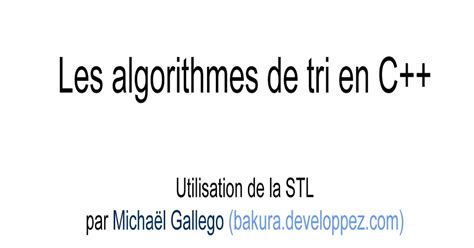 les algorithmes de tri en c ~ science industriel