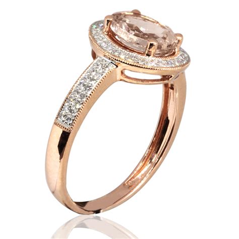 9ct Rose Gold Morganite And Diamond Ring Ian Gallacher