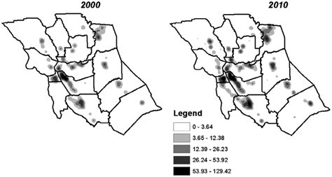 Kernel Density Surfaces For Percentage Of Housing Choice Voucher