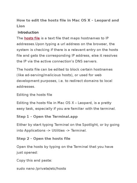 Editing Host Files Pdf Art Computers