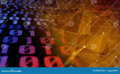 Cyber Security Connected Binary Lines In Abstract Technology Backdrop
