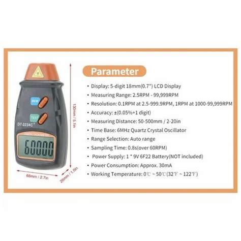 0 1 RPM ABS Eurolab DT2234C Digital Tachometer For Speed Measurement At 1000 Piece In Mumbai
