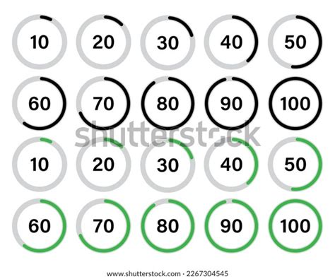 Battery Indicator Circle Infographic Progress Circle Stock Vector