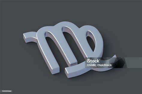 처녀 자리 점성술 기호입니다 메탈릭 실버 조디악 심볼 별자리와 수비학 점성술 달력 3d 렌더링 0명에 대한 스톡 사진 및 기타 이미지 Istock