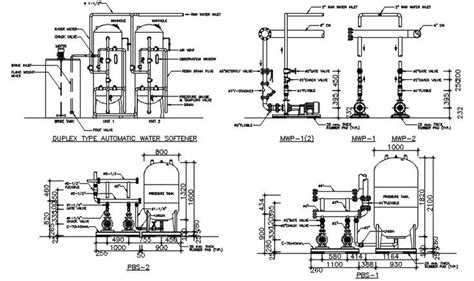 Automatic Water Softener Plant Auocad Drawing Dwg File Duplex Type