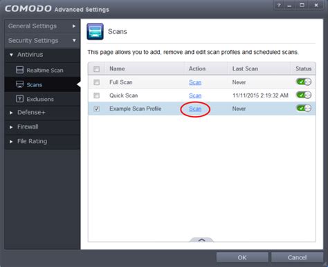 Scan Profiles Scan For Virus Antivirus Protection Endpoint Security
