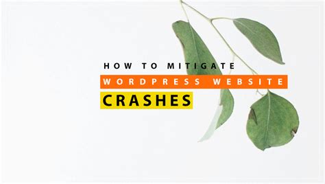 How To Mitigate Wordpress Website Crashes Blog On Your Own