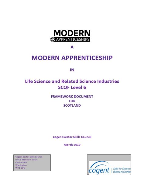 Ma Framework Life Sciences At Scqf Level 6 Download Free Pdf Apprenticeship Vocational