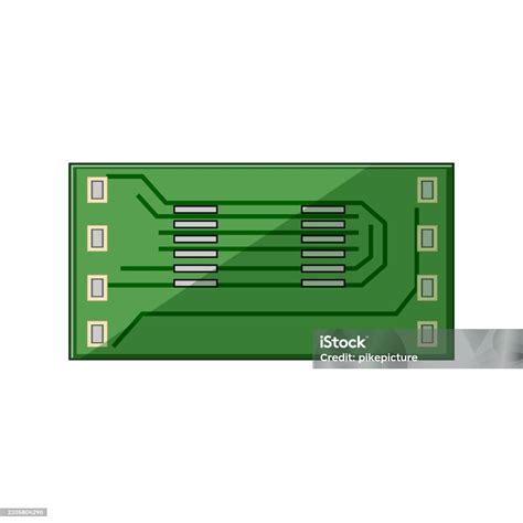 Capacitor Circuit Board Cartoon Vector Illustration Stock Illustration
