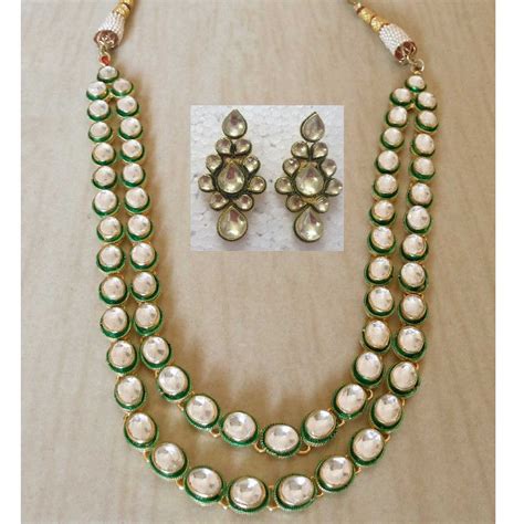 Manufacturer Of Stylish 925 Silver Kundan Bridal Long Necklace Set