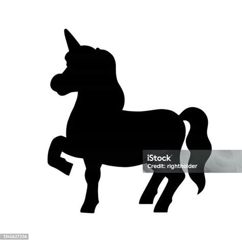 매직 요정 유니콘 귀여운 말 블랙 실루엣 디자인 요소입니다 흰색 배경에서 격리된 벡터 그림입니다 책 스티커 포스터 카드 옷에 대한 템플릿 0명에 대한 스톡 벡터 아트 및