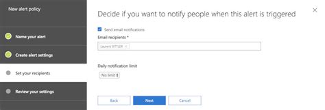 Sharepoint Site Alert Policy