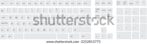 White Computer Keyboard Button Layout Template Stock Vector Royalty Free 2252813775 Shutterstock