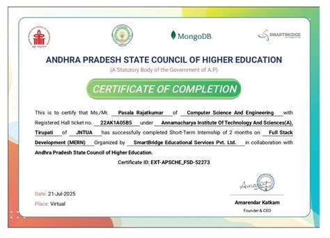 Fullstackdeveloper Mernstack Internshipexperience Smartbridge