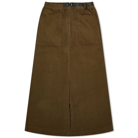 Gramicci Womens Long Baker Midi Skirt In Deep Green Gramicci