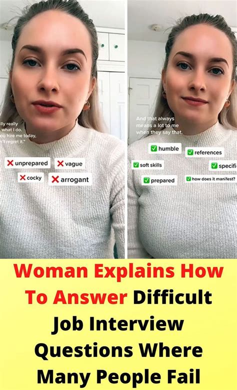 Woman Explains How To Answer Difficult Job Interview Questions Where Many People Fail Artofit
