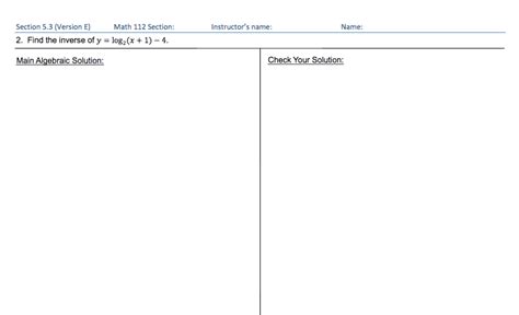 Solved Find The Inverse Of Y Log X Chegg