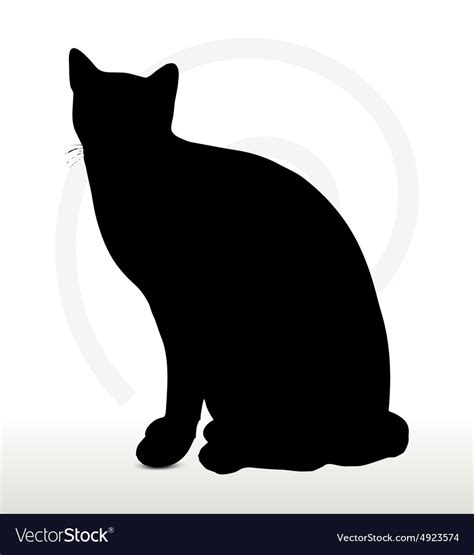 Sitting Black Cat Silhouette