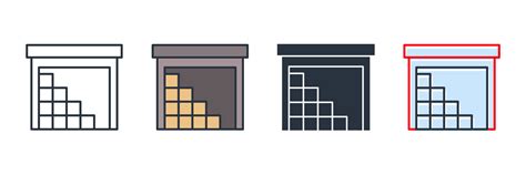 Warehouse Building Icon Logo Vector Illustration Storehouse Symbol