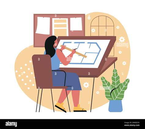 Interior Designer Woman Drawing Cut Out Stock Images And Pictures Alamy