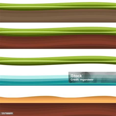 다양한 원활한 부지 세트의 Ui 게임 일러스트에 대한 원활한 부지 토양 및 잔디 지상 잔디 게임 벡터 0명에 대한 스톡 벡터 아트 및 기타 이미지 Istock