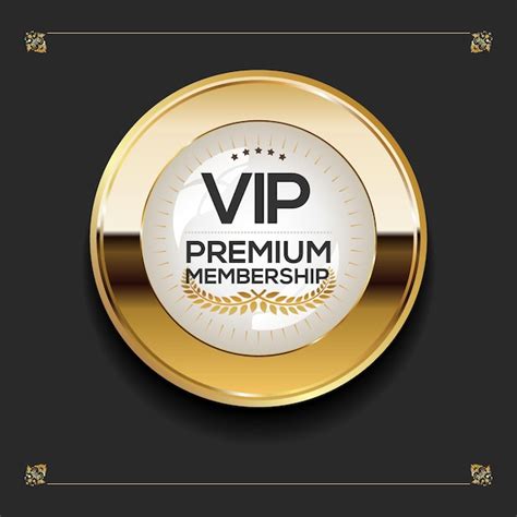 Premium Vector | Vip premium membership golden badge on black background