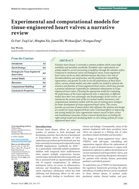 Pdf Experimental And Computational Models For Tissue Engineered Heart