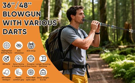 Blow Dart Gun 36 40 Caliber Blowgun For Hunting Kit With