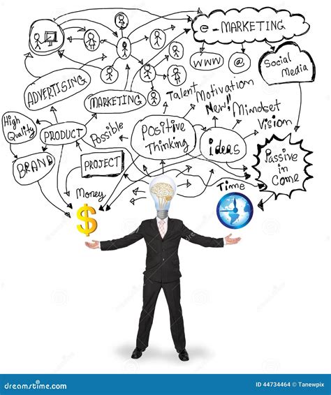 Businessman Idea Concept Illustration Vector Office Work Light Bulb Darts Shoot Into Crotch For