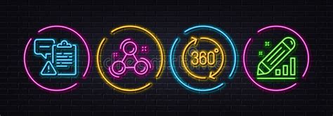 Chemistry Molecule 360 Degrees And Clipboard Minimal Line Icons For Web Application Printing