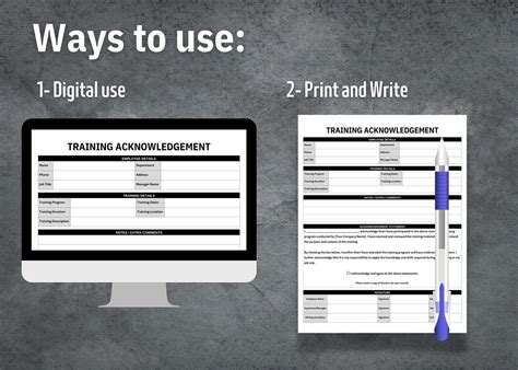 Training Acknowledgement Form Printable Training Templates Hr